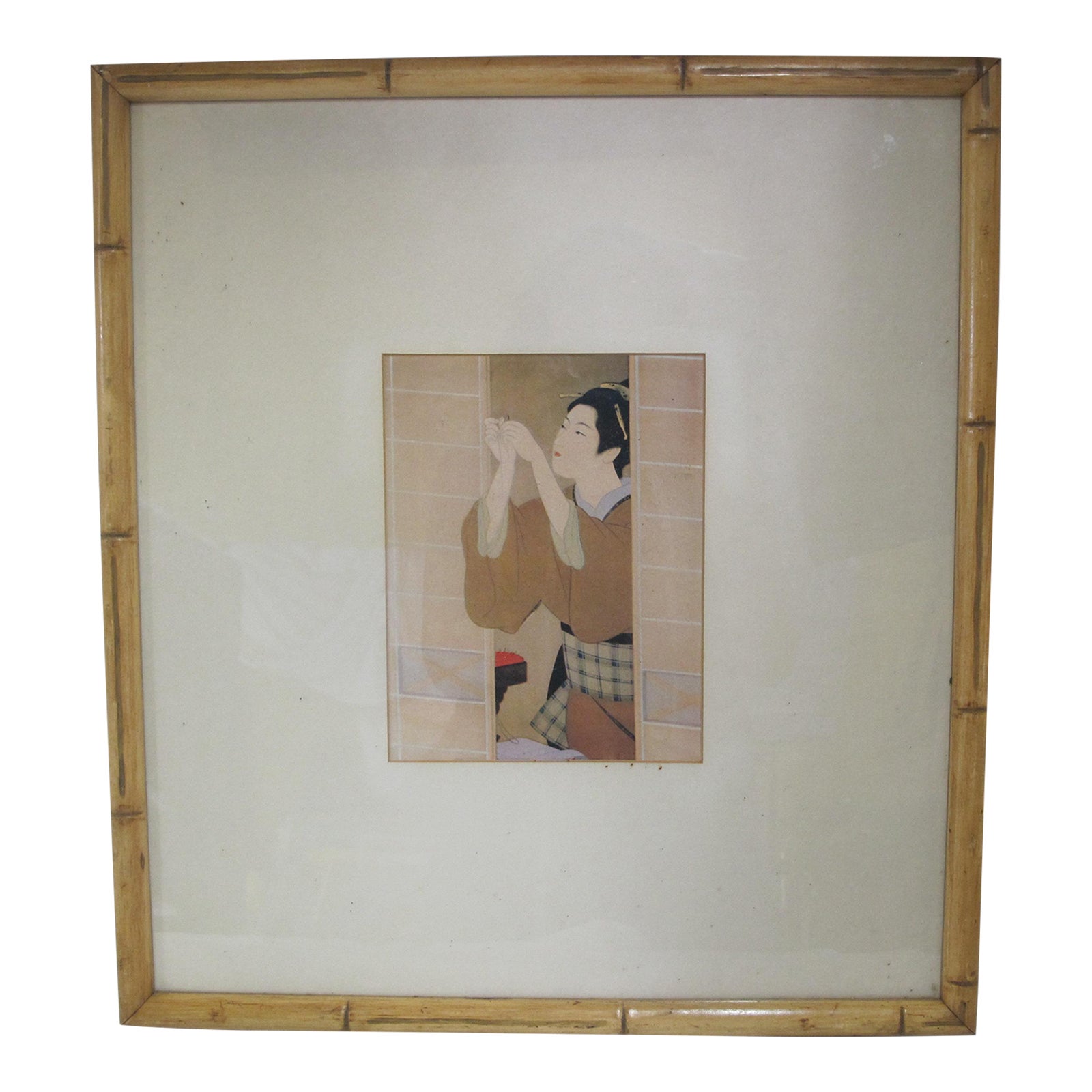 Japanese Uemura Shoen Antique Woodblock Print Evening Twilight | Chairish