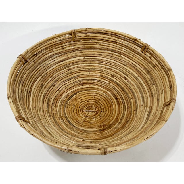 Vintage Coiled Pencil Reed Bowl | Chairish