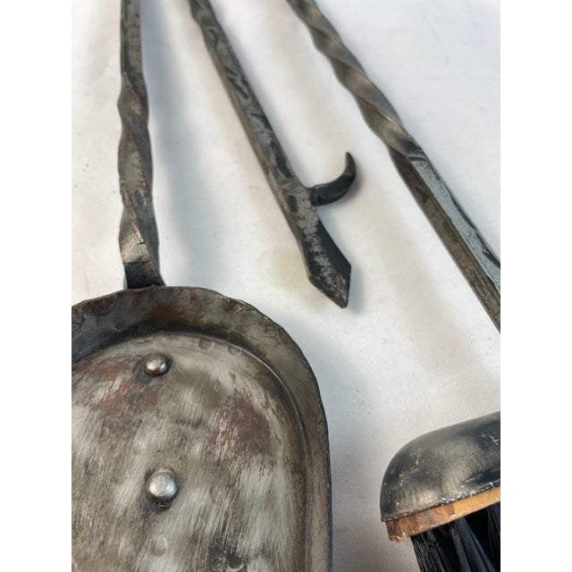 Mid Century Spanish Twisted and Hammered Wrought Iron Sword Fireplace ...