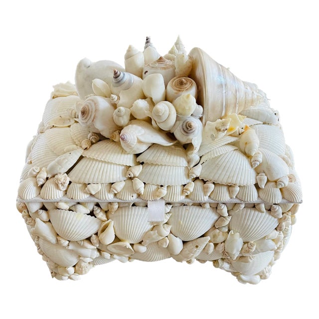 Vintage Wedding Sea Shell Encrusted Jewelry Box | Chairish