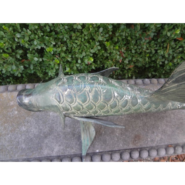 Japanese Bronze Koi Fish Sculpture | Chairish