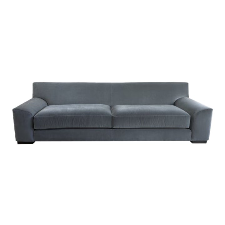 Room & Board Luca Sofa in Subtle Green/Gray Velvet | Chairish