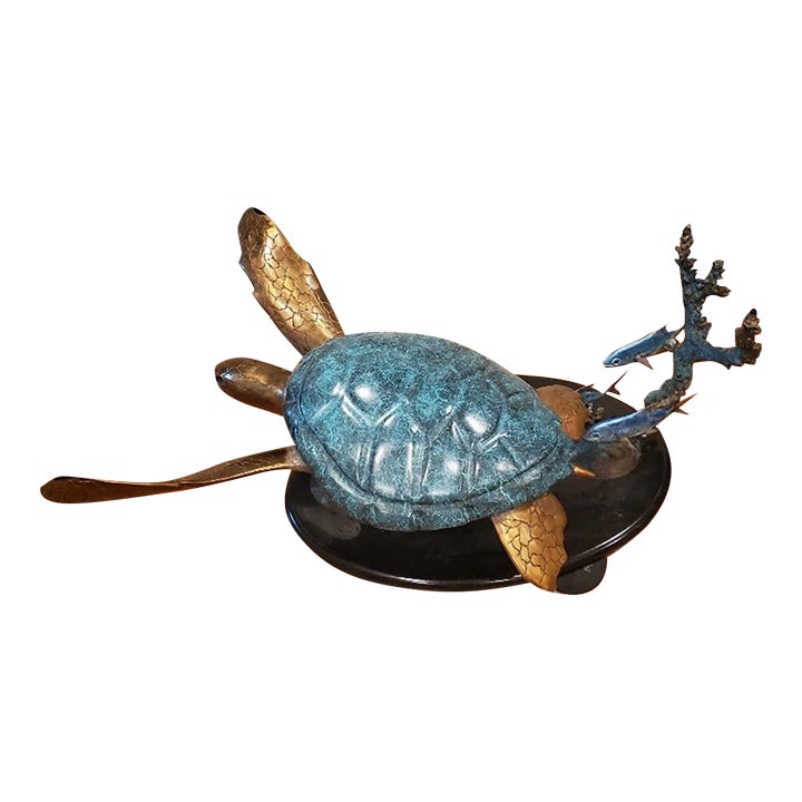 1990s Bronze Sea Turtle Table Base | Chairish