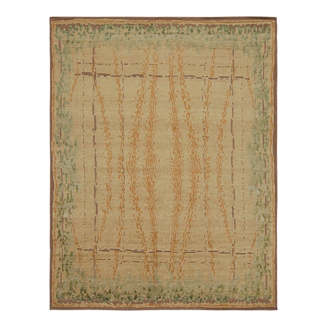 Rug & Kilim’s Modern French Art Deco Style Rug in Brown With Geometric ...