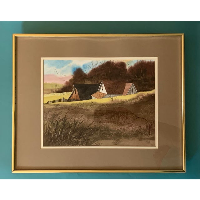 Vintage American Landscape Watercolor Painting by Mary T. Kingston ...