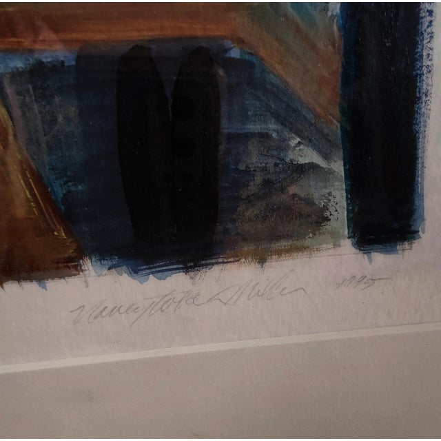 1995 Original Abstract Painting Signed Nancy Tokar Miller, Framed ...