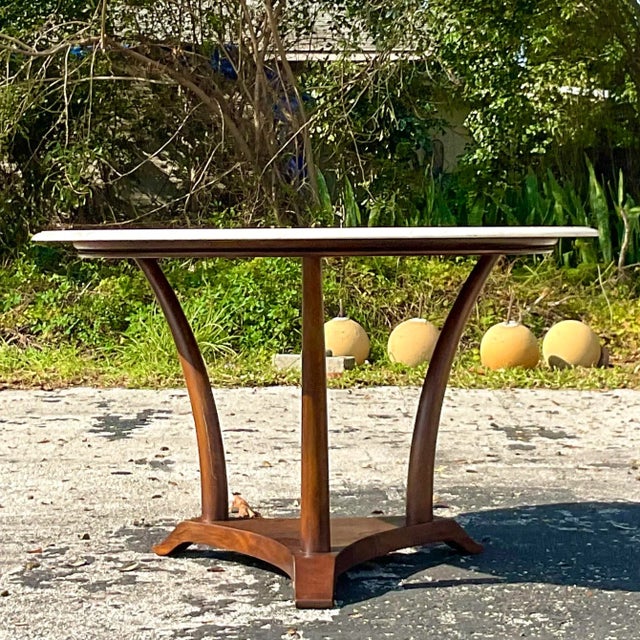 Late 20th Century Vintage Boho Alfonso Marina “Lecce” Stone Top Tripod ...