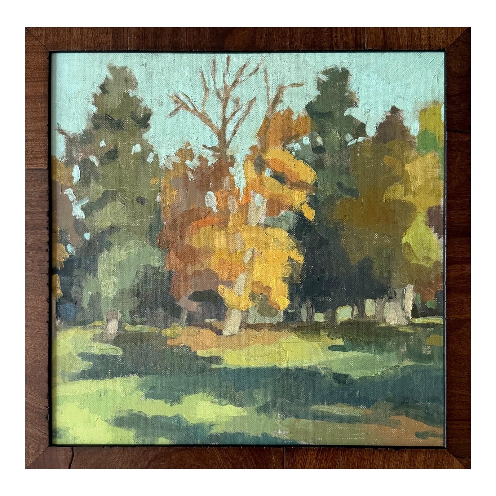 Park Trees III, Original Painting by Caroline Gray, Framed | Chairish
