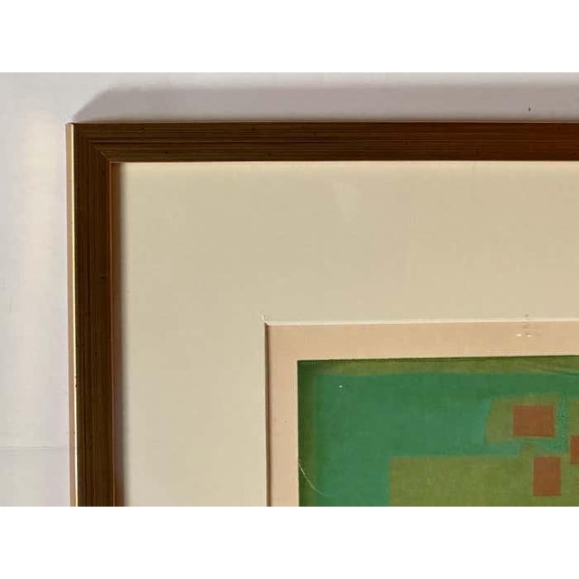 "Status Quo" Green Abstract Lithograph by Richard Proctor | Chairish