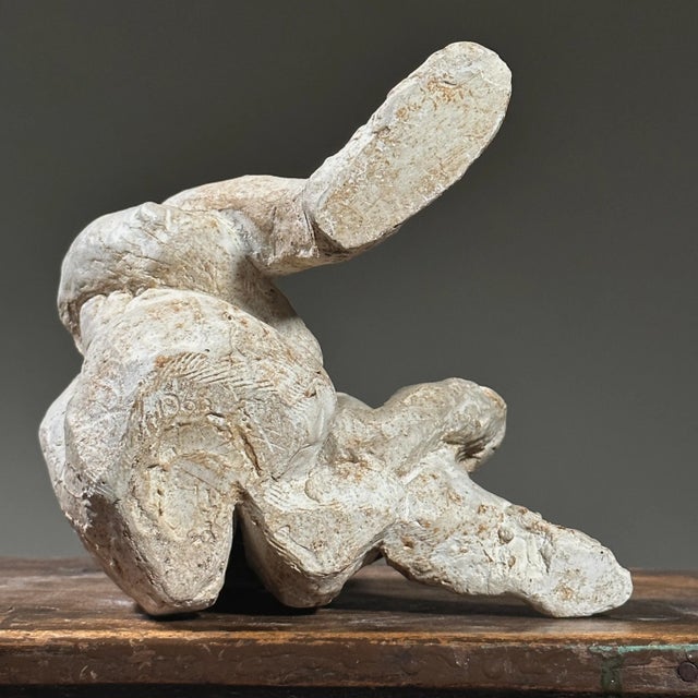 Vintage Abstract Expressionist Seated Figurative Plaster Sculpture ...