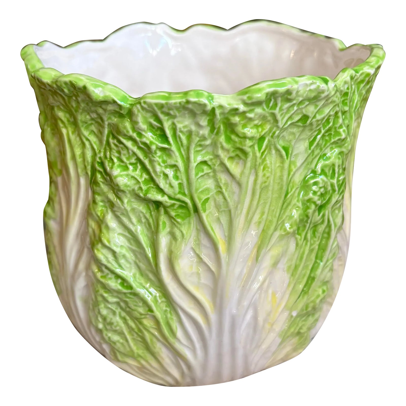 Vintage Sigma TasteSetter Ceramic Leafy Cabbage Utensil Holder | Chairish