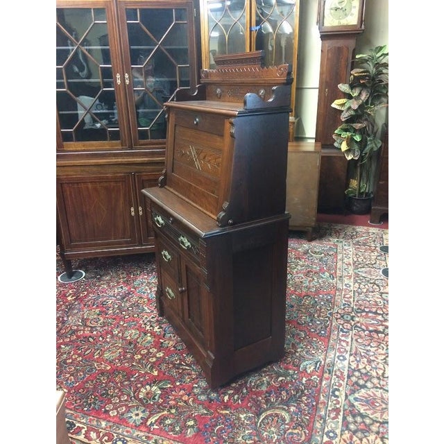Antique Secretary Desk, Victorian Furniture, Eastlake Style Slant Front ...