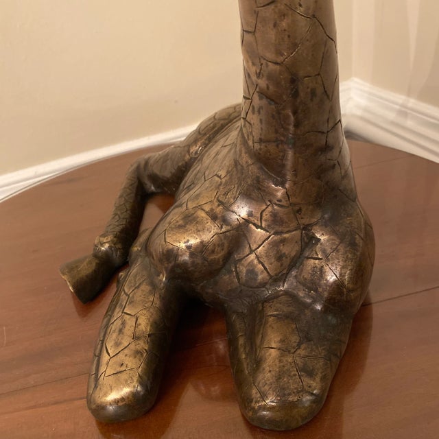 Mid-Century Bronze Sitting Giraffe Statue | Chairish