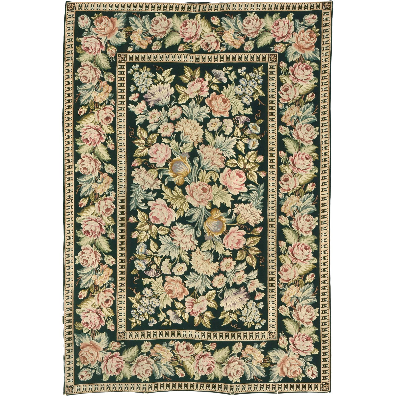 Antique Needlepoint Rug | Chairish