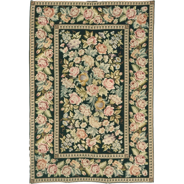 Antique Needlepoint Rug | Chairish