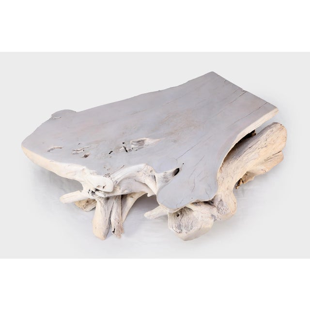 White Teak Block Coffee Table 64 | Chairish