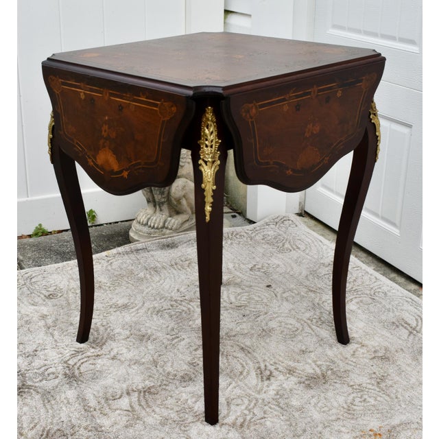 Antique Flint & Horner Co. Inlaid Walnut Edwardian Style Clover Drop ...