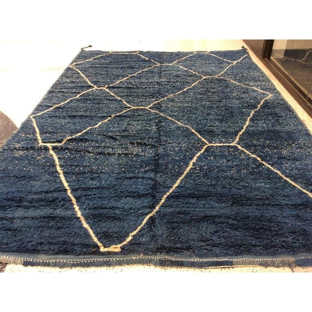 Navy Blue Moroccan Berber Rug - 8′5″ × 11′9″ | Chairish