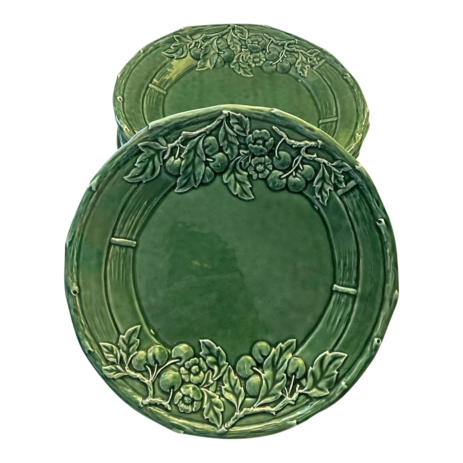 Vintage Verti Green Dinner Plates-A Set | Chairish