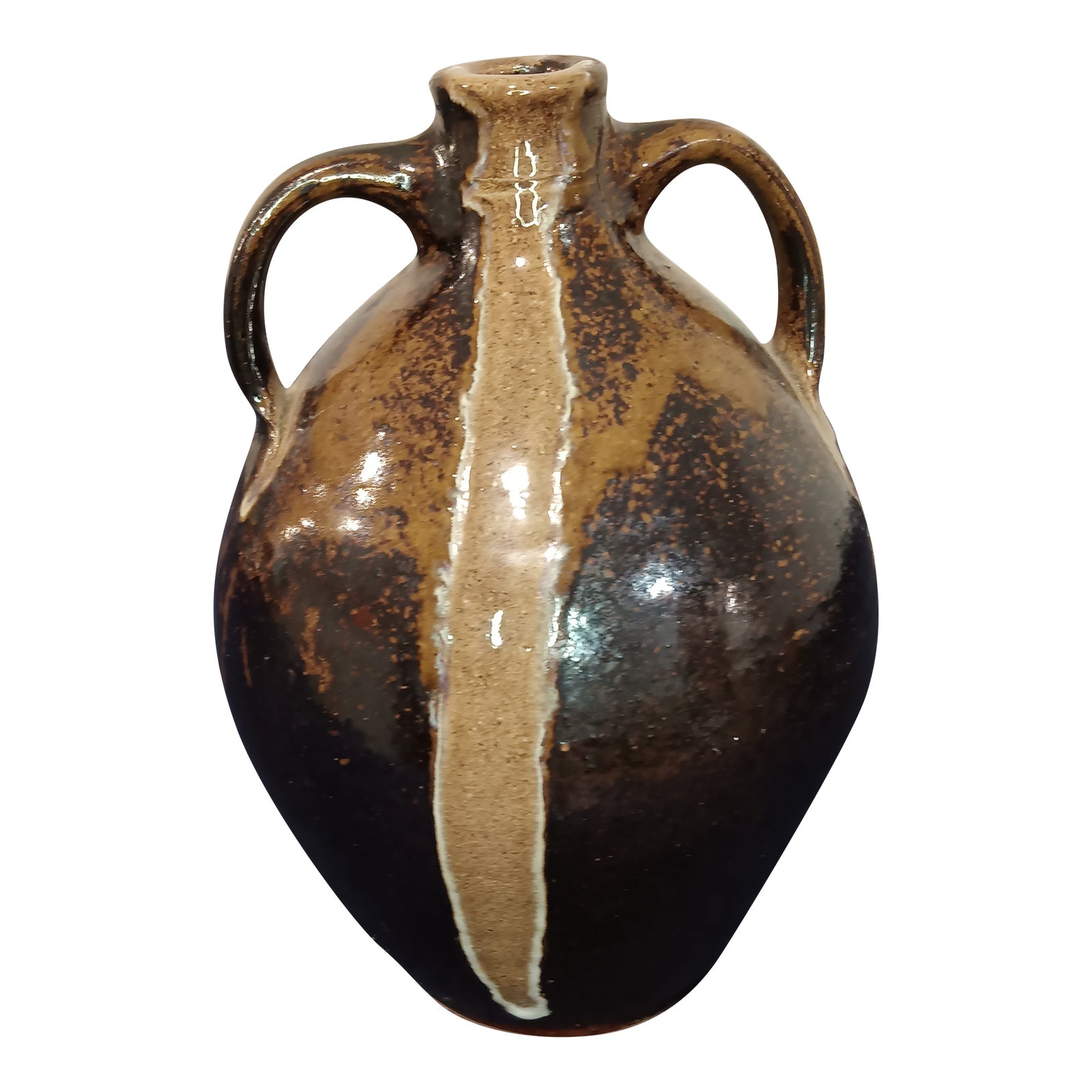 1990s William Mark Hewitt Nc Double Handle Pottery Jug | Chairish