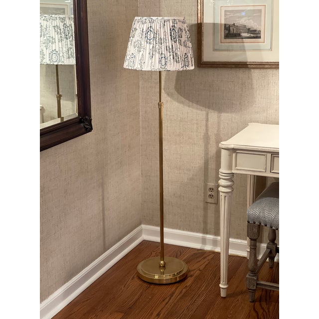 Visual Comfort Bryant Floor Lamp With Elegant Custom Floral Shade ...