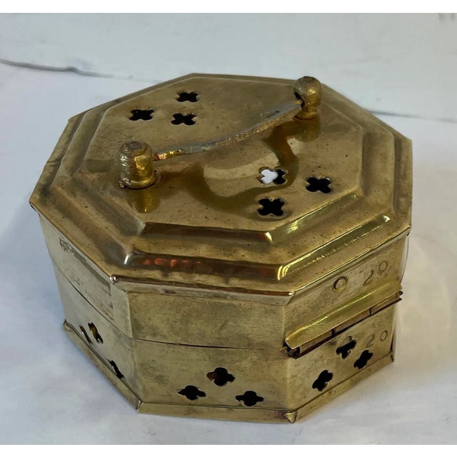 Vintage Pierced Brass Trinket Box | Chairish