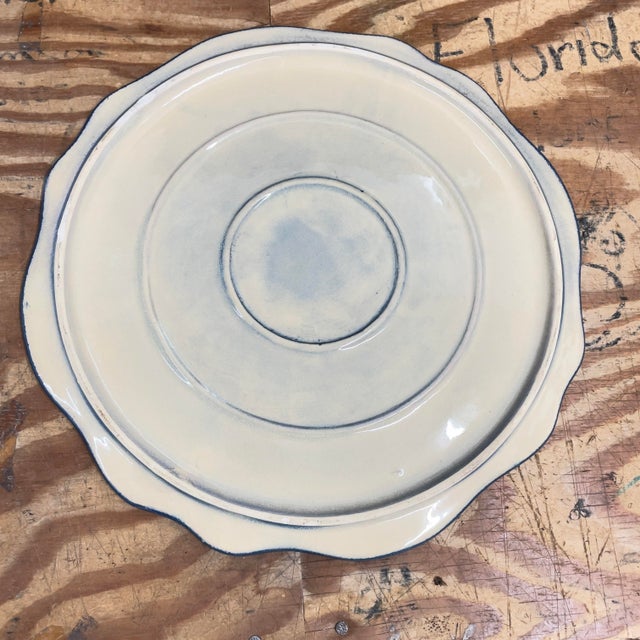 French Bleu De Soufflenheim Daisy Pizza Stone | Chairish