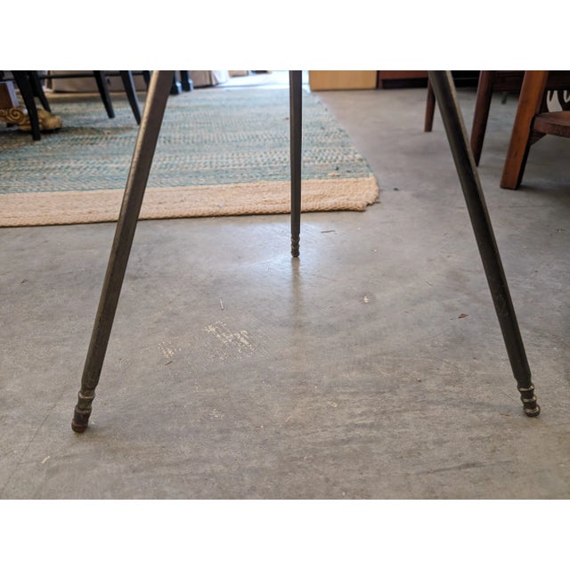 1980s Granite Top Side Table Tri Leg | Chairish