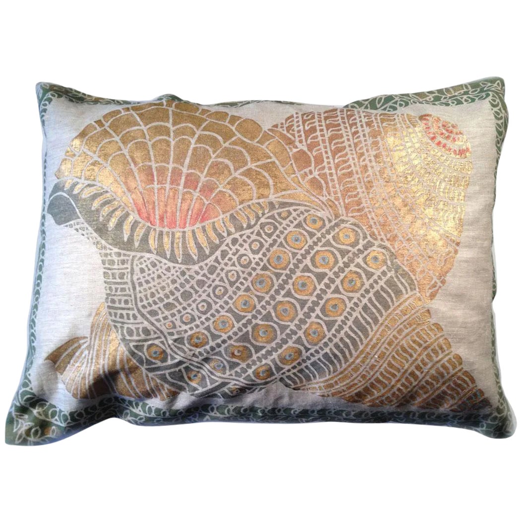 Shells Sateen Linen Pillow Cover | Chairish