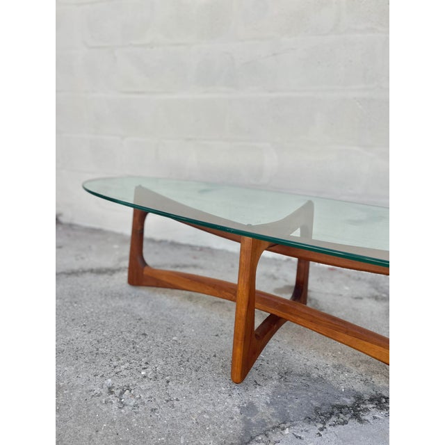 Mid Century Modern Ribbon Coffee Table With Oval Glass Top by Adrian ...