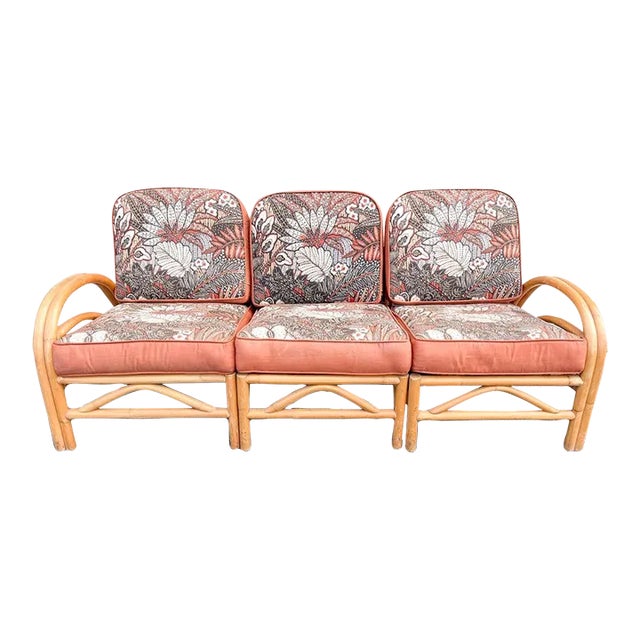 Palm Beach Regency Old Florida Rattan Sofa Chairish
