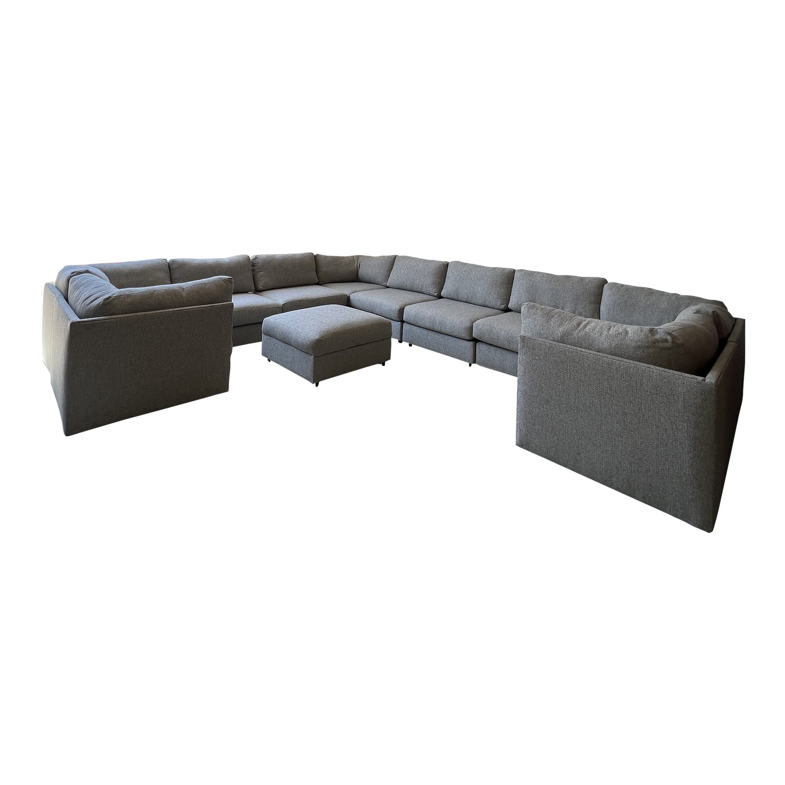 Newly Upholstered Mid Century Modern Modular Rectangular Sectional ...