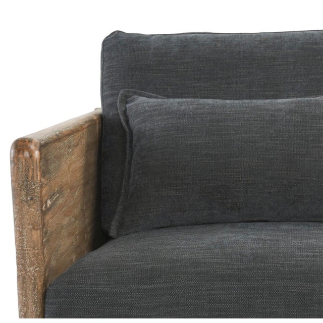 Modern Lodge Wood & Slate Club Chair | Chairish