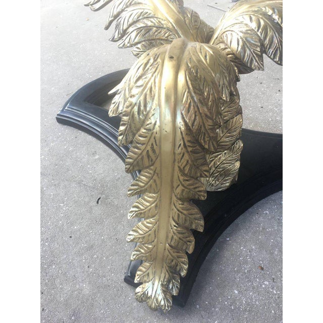 Vintage Brass Palm Tree Coffee Cocktail Table | Chairish