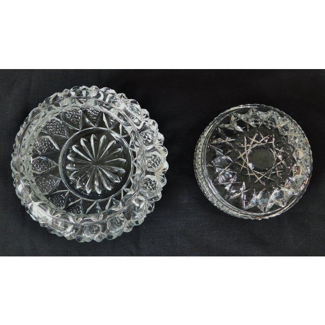 Vintage Mid Century Pressed Glass Powder Jar | Chairish