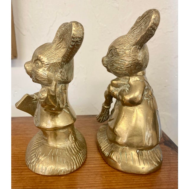 Vintage English Brass Rabbit Figures - a Pair | Chairish