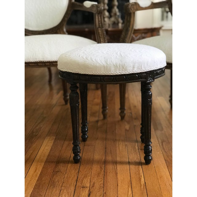 Late 1800s Antique Louis XVI French Oval Stool Ottoman | Chairish