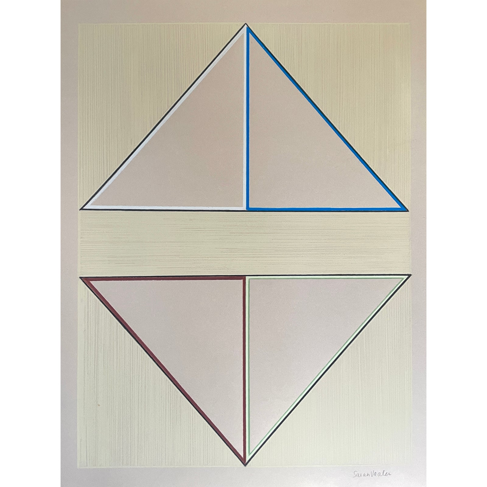 Floating Triangles Colored Pencil Drawing | Chairish