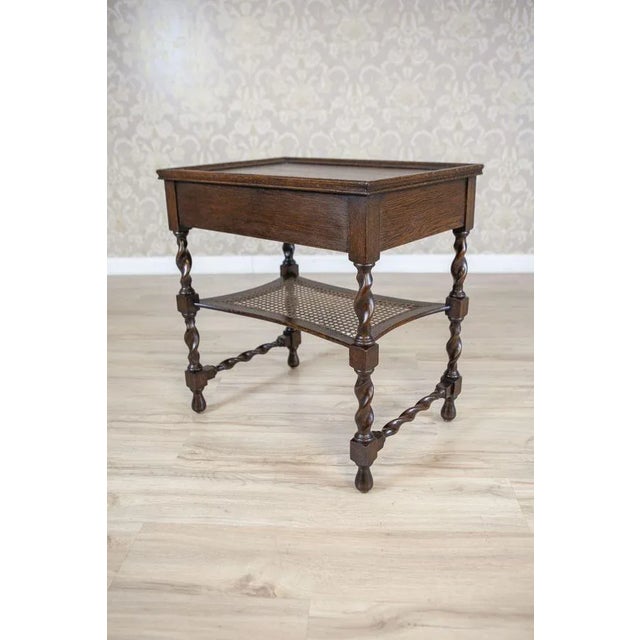 Oak Side Table From the 1930s in Dark Brown | Chairish