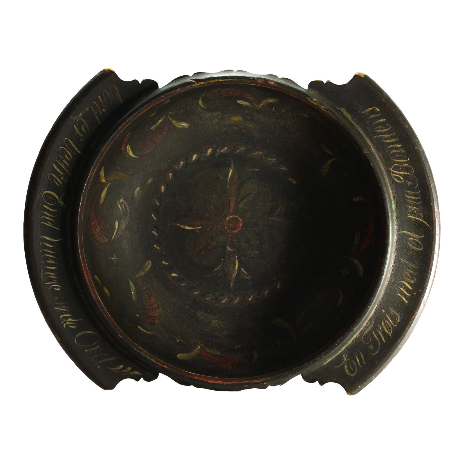 19th Century Norwegian Painted Wood Community Ale Bowl With Inscription ...