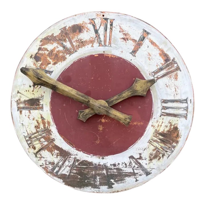Large 1920s French Roman Numeral Clocktower Dial Copper | Chairish
