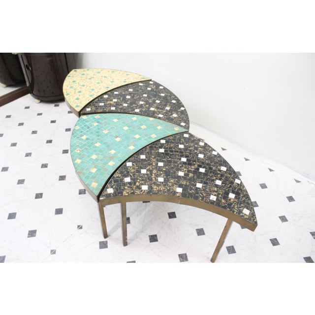 Mid Century Modern Table Set Tile Italian Mezza Luna | Chairish