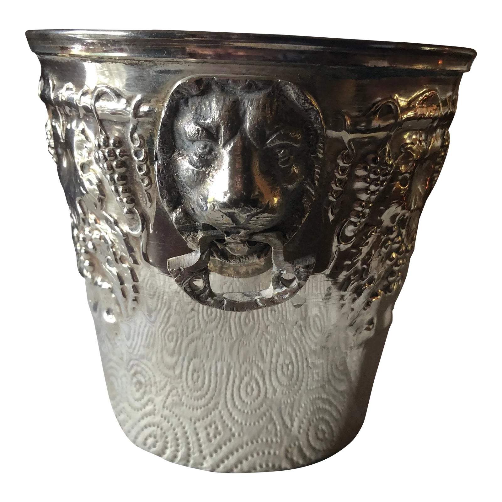 1980s Silverplate Lion-Head Planter Cachepot, Greece | Chairish