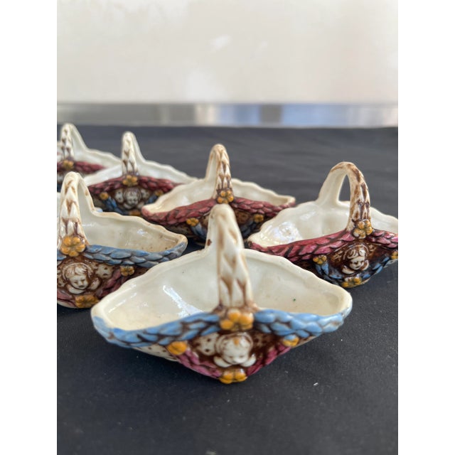 Set of 11 Capo Di Monte German Salt Cellars Handled Baskets | Chairish