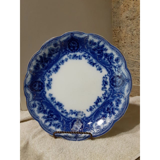 19th C. Wedgewood Flow Blue Scalloped Plate | Chairish