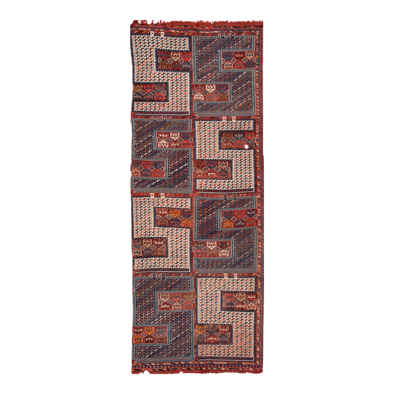 Late 19th Century Antique Caucasian Verneh Sileh Soumak Rug 4 X 10 ...