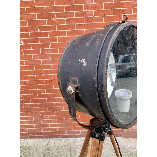 Vintage Industrial Spot Light Floor Lamp in Clear Glass | Chairish
