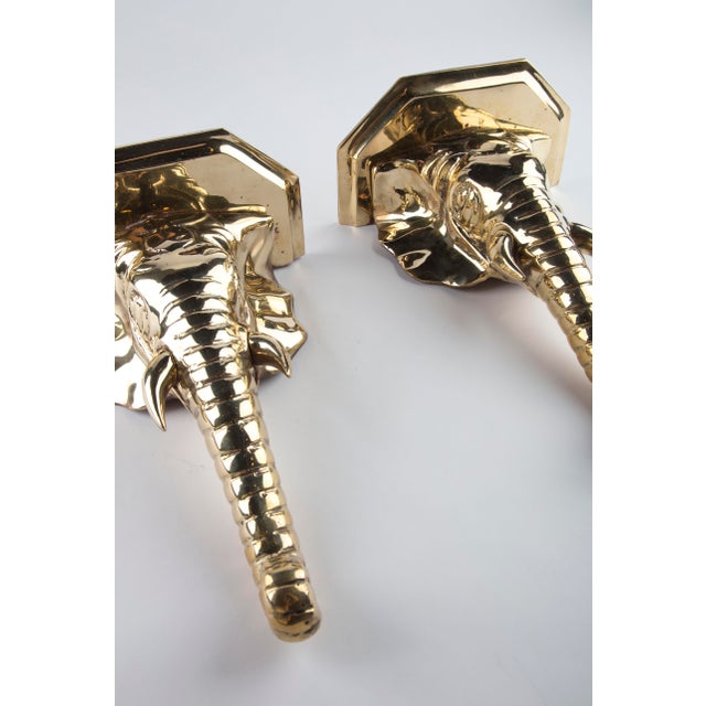 Solid Brass Elephants Sconces/Mini Shelves | Chairish