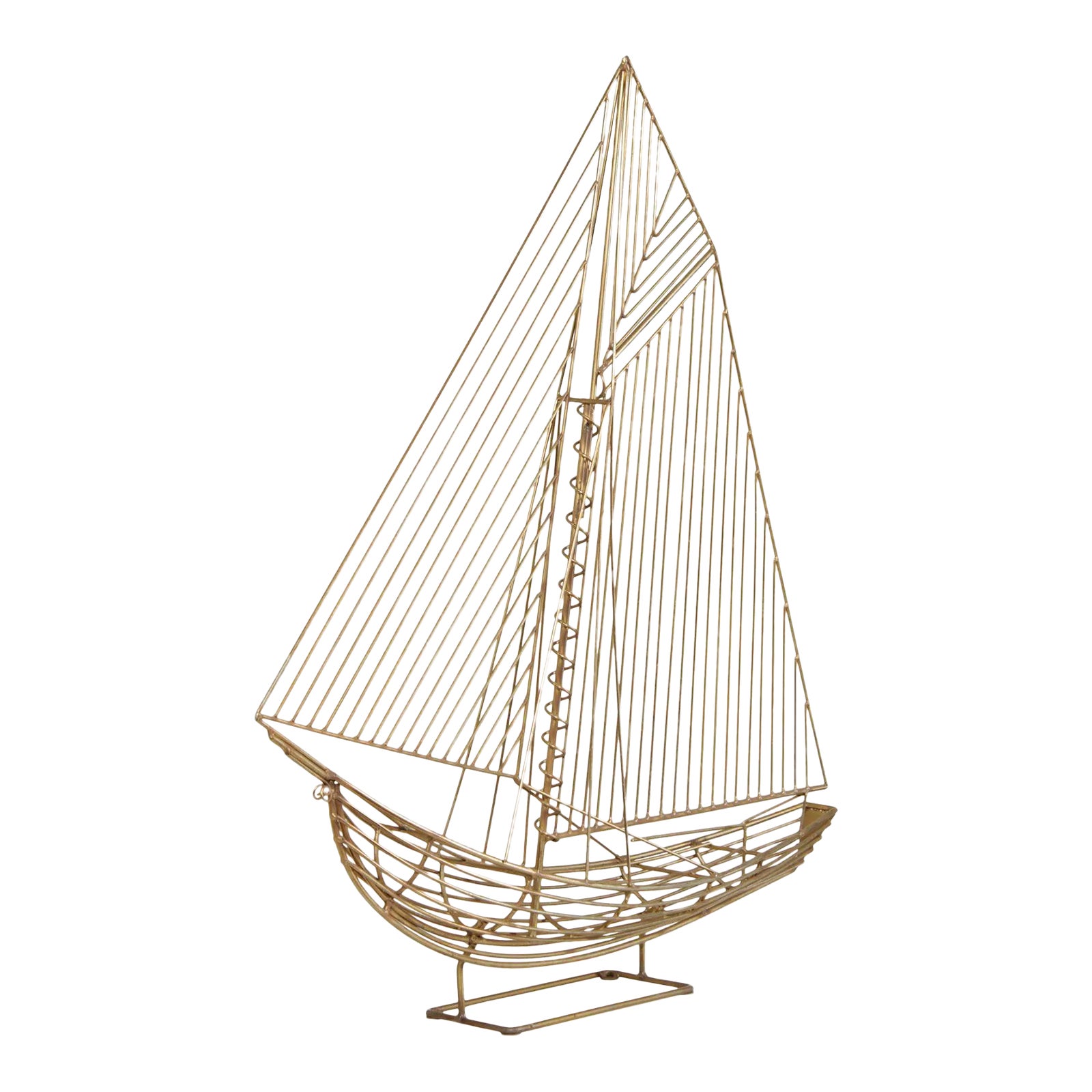 1970s Metal Sailboat Ship Sculpture by Curtis Jere | Chairish
