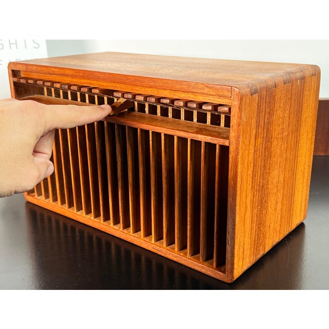 Vintage Danish Modern Teak Wall Mounted CD Disc Holder by Kalmar | Chairish